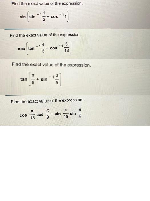 solved-find-the-exact-value-of-the-expression-1-sin-sin-chegg