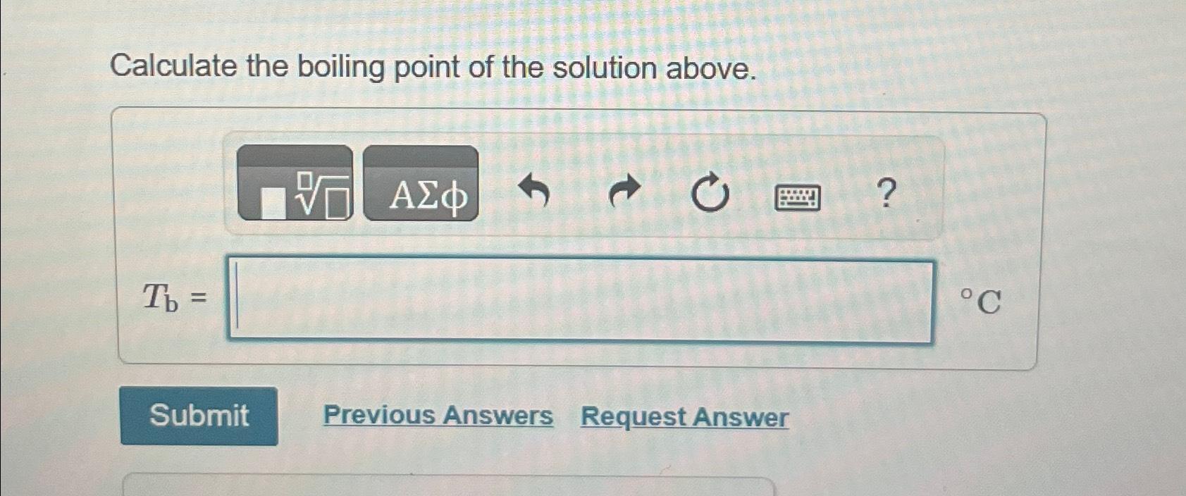 Solved Calculate the freezing point of a solution containing | Chegg.com