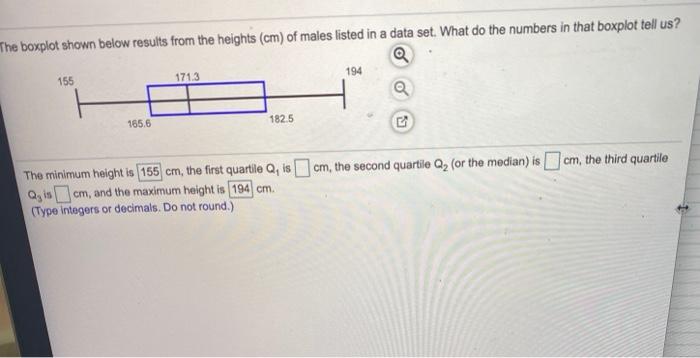 Solved The boxplot shown below results from the heights (cm) | Chegg.com