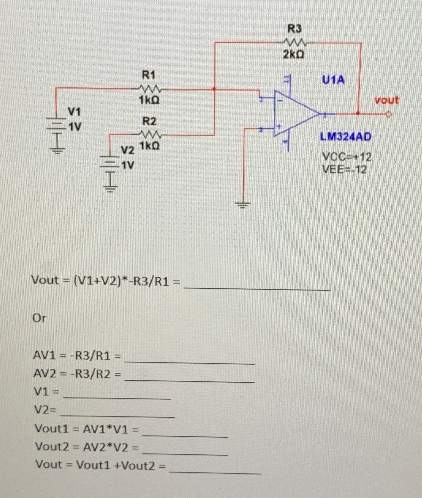 Solved I need calculations please. ﻿Vout | Chegg.com