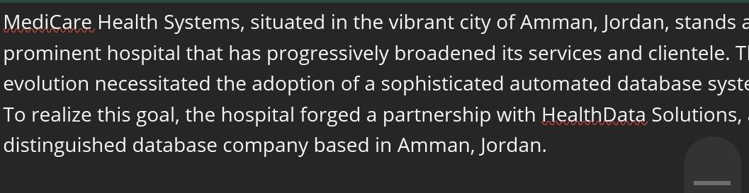 Solved MediCare Health Systems, situated in the vibrant city | Chegg.com