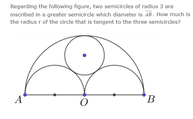 Solved Regarding the following figure, two semicircles of | Chegg.com