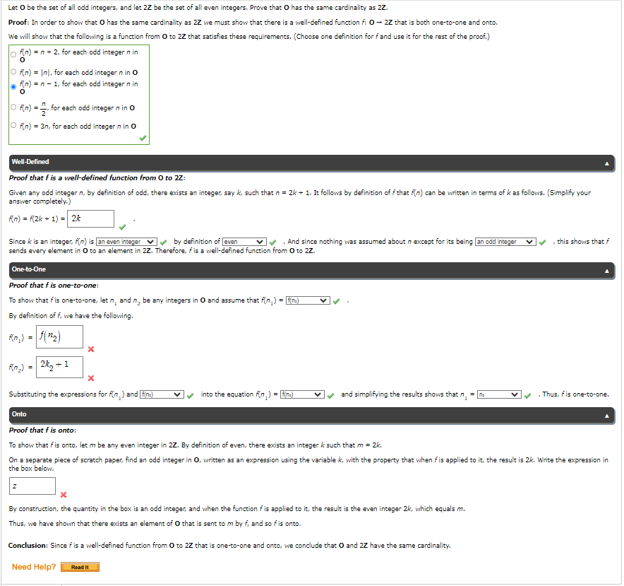 Solved Let O ﻿be the set of all odd integers, and let 2Z ﻿be | Chegg.com