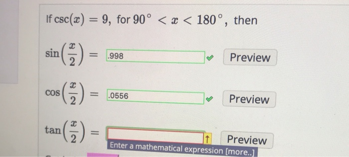 Solved If csc(x) = 9, for 90°