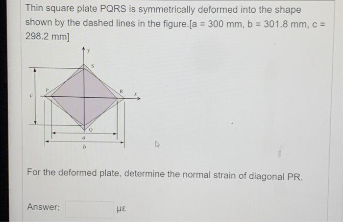 [Solved]: Part a. For the deformed plate, determine the norm