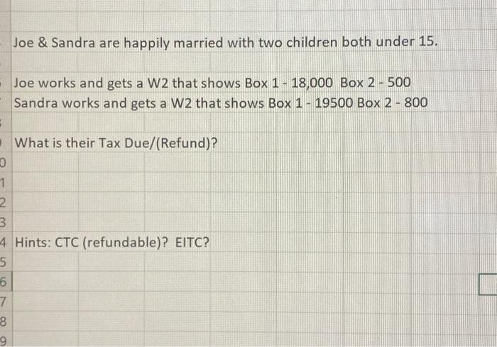 Joe \& Sandra are happily married with two children | Chegg.com