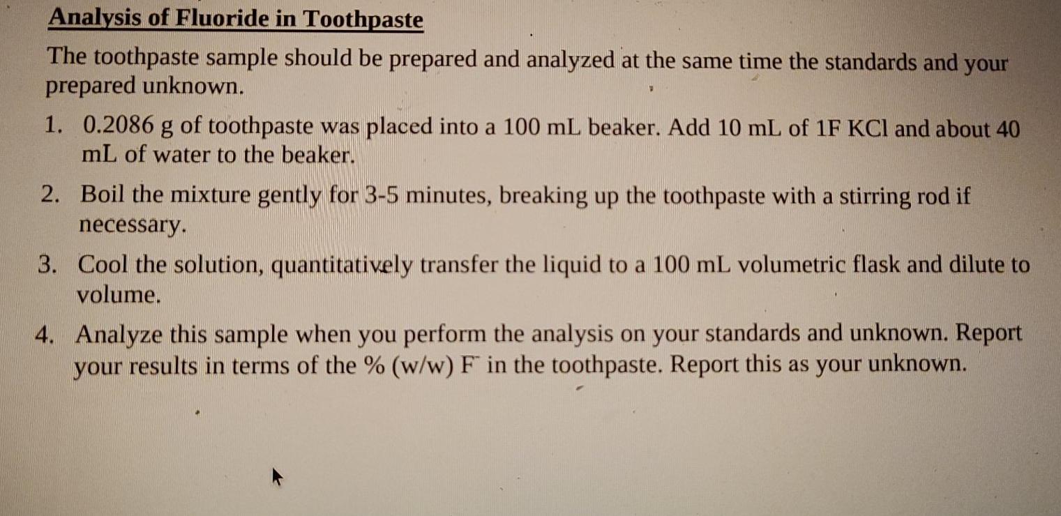 Preparation of Standards 1. Dry the NaF solid for 1 | Chegg.com