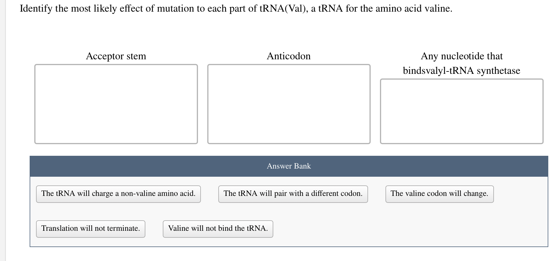 Solved Identify the most likely effect of mutation to each | Chegg.com