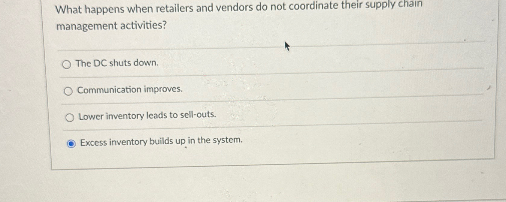 Solved What happens when retailers and vendors do not | Chegg.com