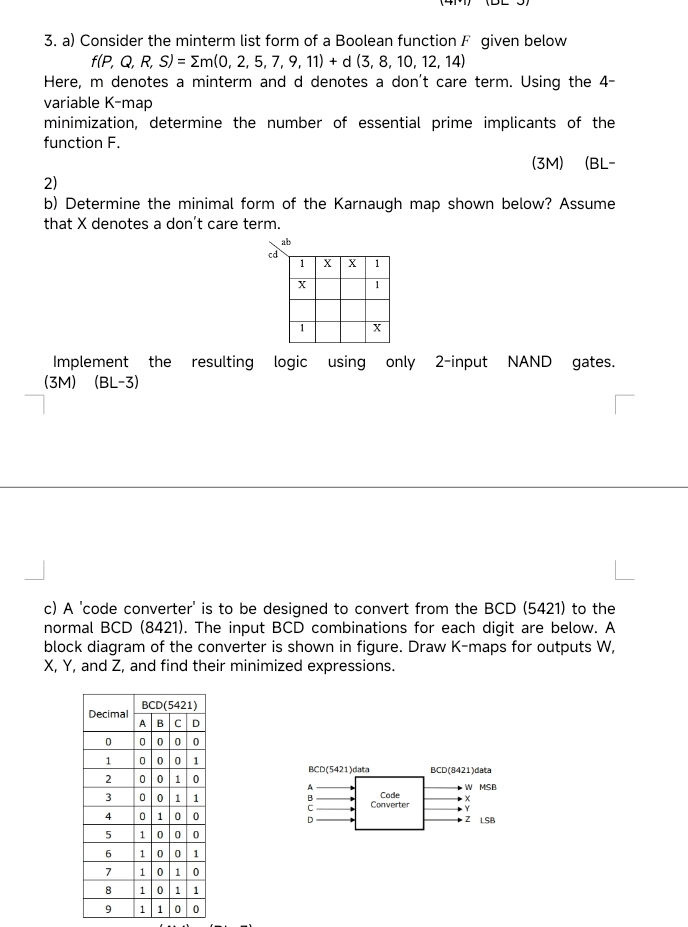 Solved a) ﻿Consider the minterm list form of a Boolean | Chegg.com