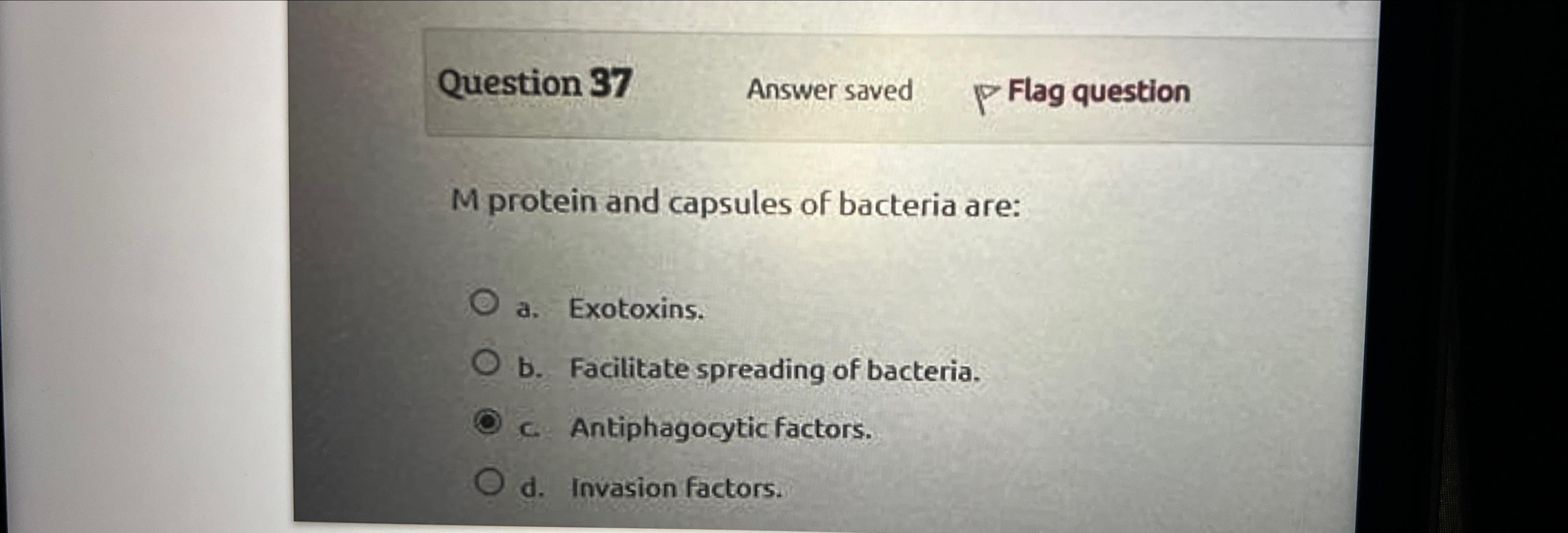 Solved Question 37Answer savedFlag questionM protein and | Chegg.com Solved Question 37Answer savedFlag questionM protein and | Chegg.com