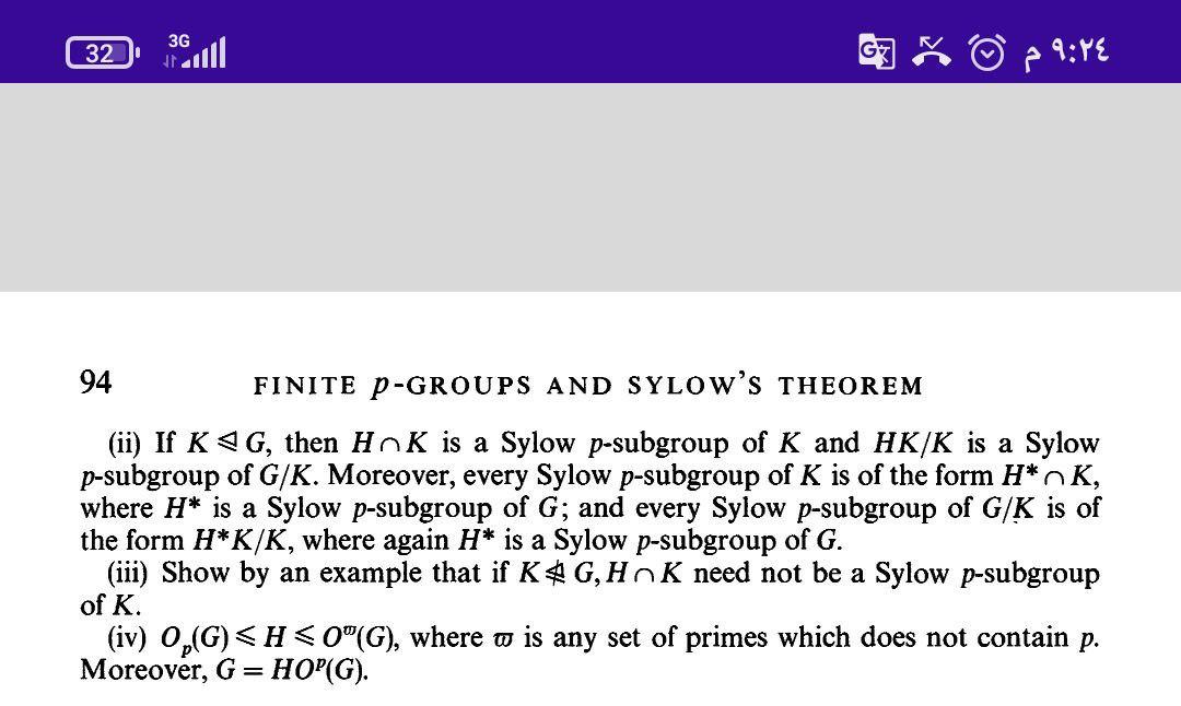 32 3G JI ۹:۲۶ 94 FINITE P-GROUPS AND SYLOW'S THEOREM | Chegg.com