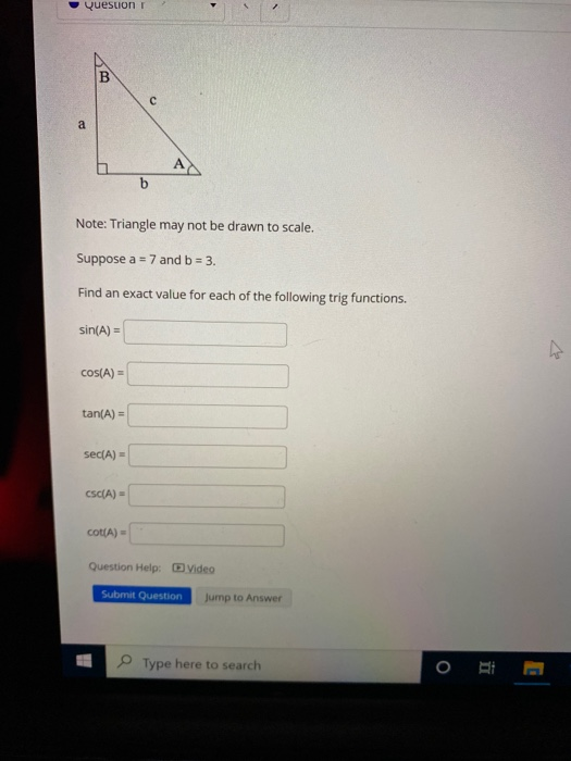 Solved Question Note: Triangle may not be drawn to scale. | Chegg.com