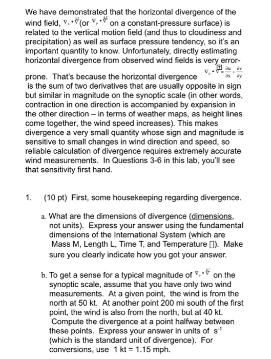 Solved We have demonstrated that the horizontal divergence | Chegg.com