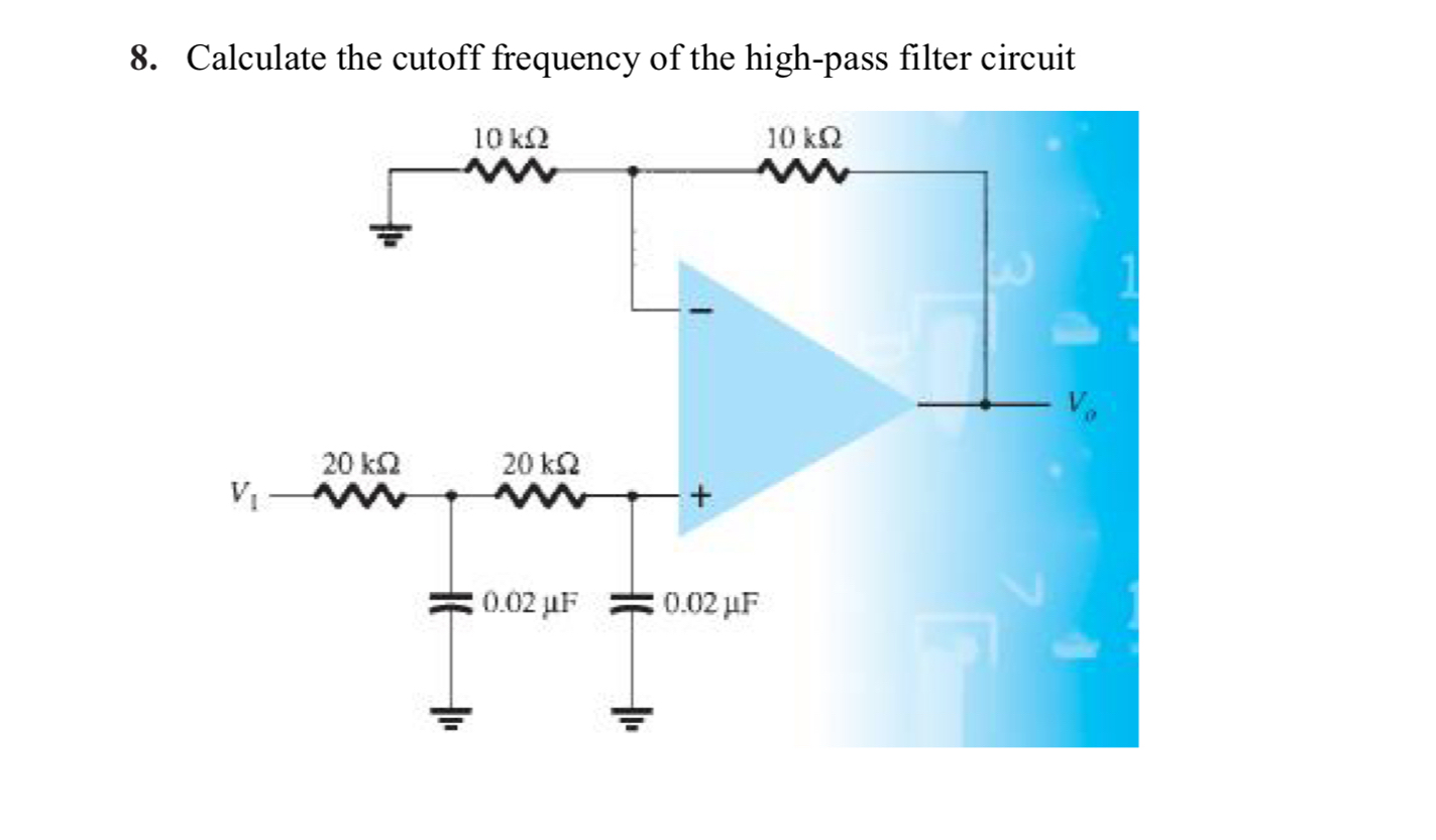 Solved Calculate the cutoff frequency of the high-pass | Chegg.com