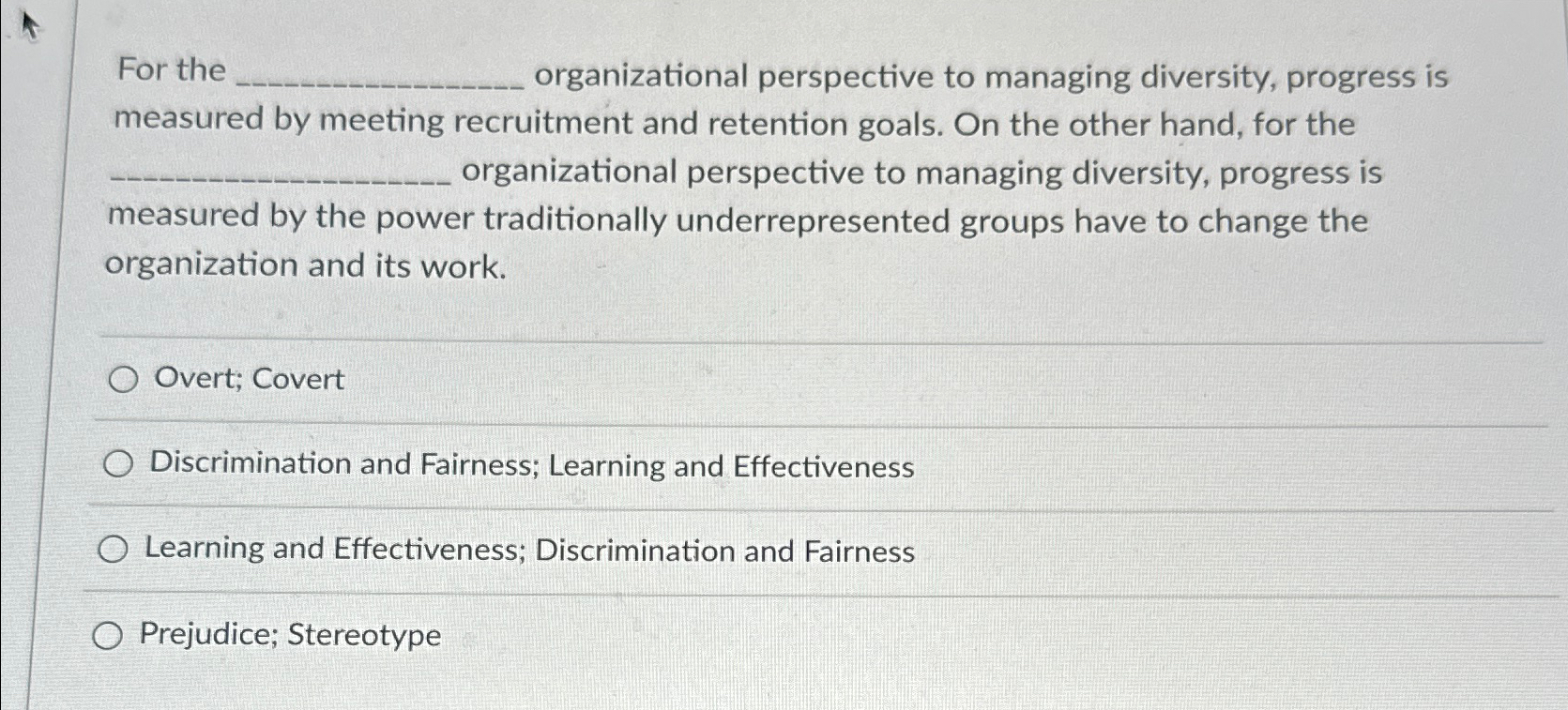 Solved For the organizational perspective to managing | Chegg.com