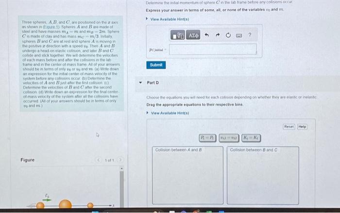 Solved Determine the intal momentam of sphese C in tho lab | Chegg.com
