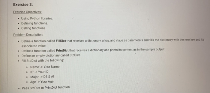Solved Exercise 3: Exercise Objectives: . Using Python | Chegg.com