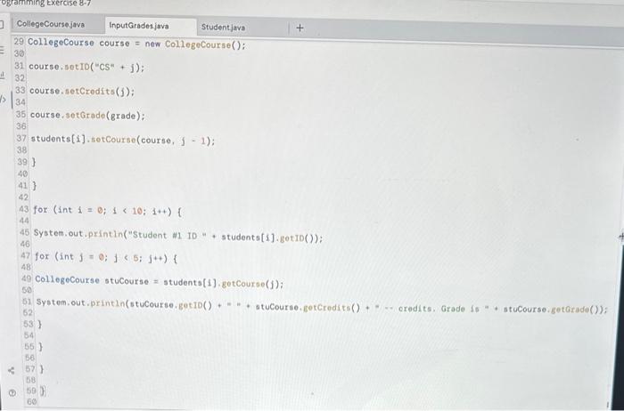 Solved A. Implement the CollegeCourse class. The class | Chegg.com