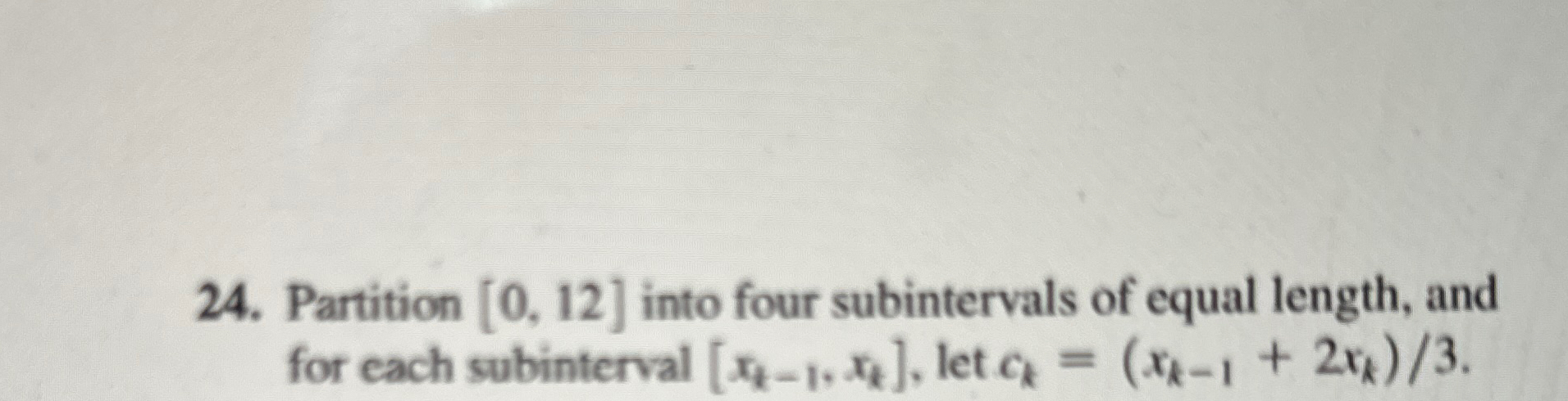 Solved Partition 0,12 ﻿into four subintervals of equal | Chegg.com