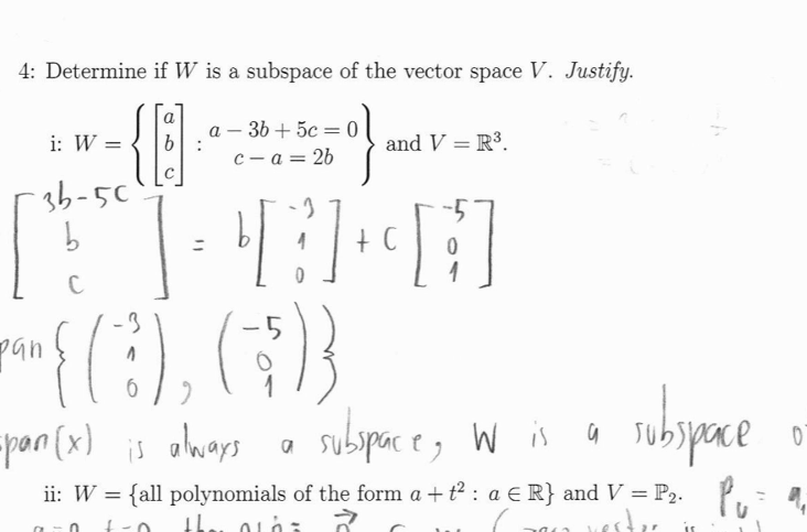 Solved 4: Determine if W is a subspace of the vector space | Chegg.com