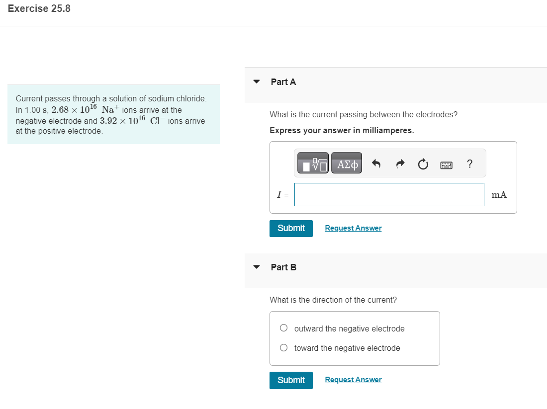 Solved Current passes through a solution of sodium | Chegg.com