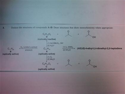 Solved Deduce the structures of compounds A-D Draw | Chegg.com