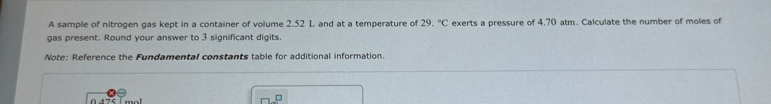 Solved A sample of nitrogen gas kept in a container of | Chegg.com