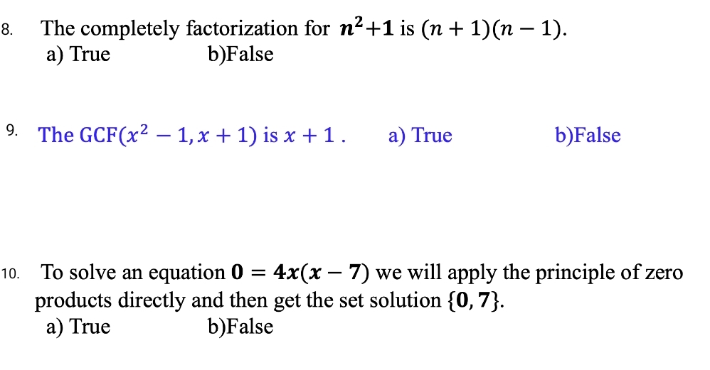 Solved The completely factorization for n2+1 ﻿is | Chegg.com