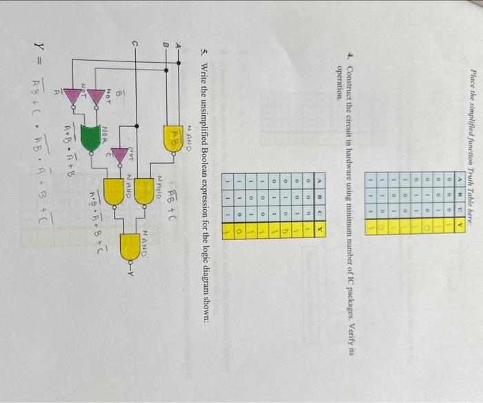 Lab \#4: Logic Minimization Objectives: Upon | Chegg.com