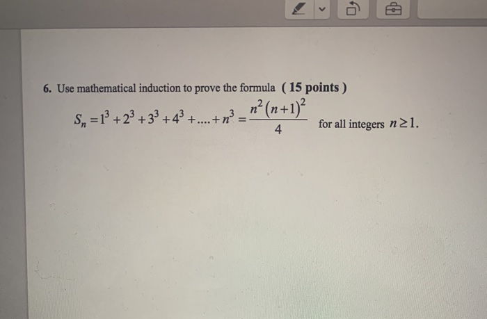 Solved 6. Use mathematical induction to prove the formula | Chegg.com