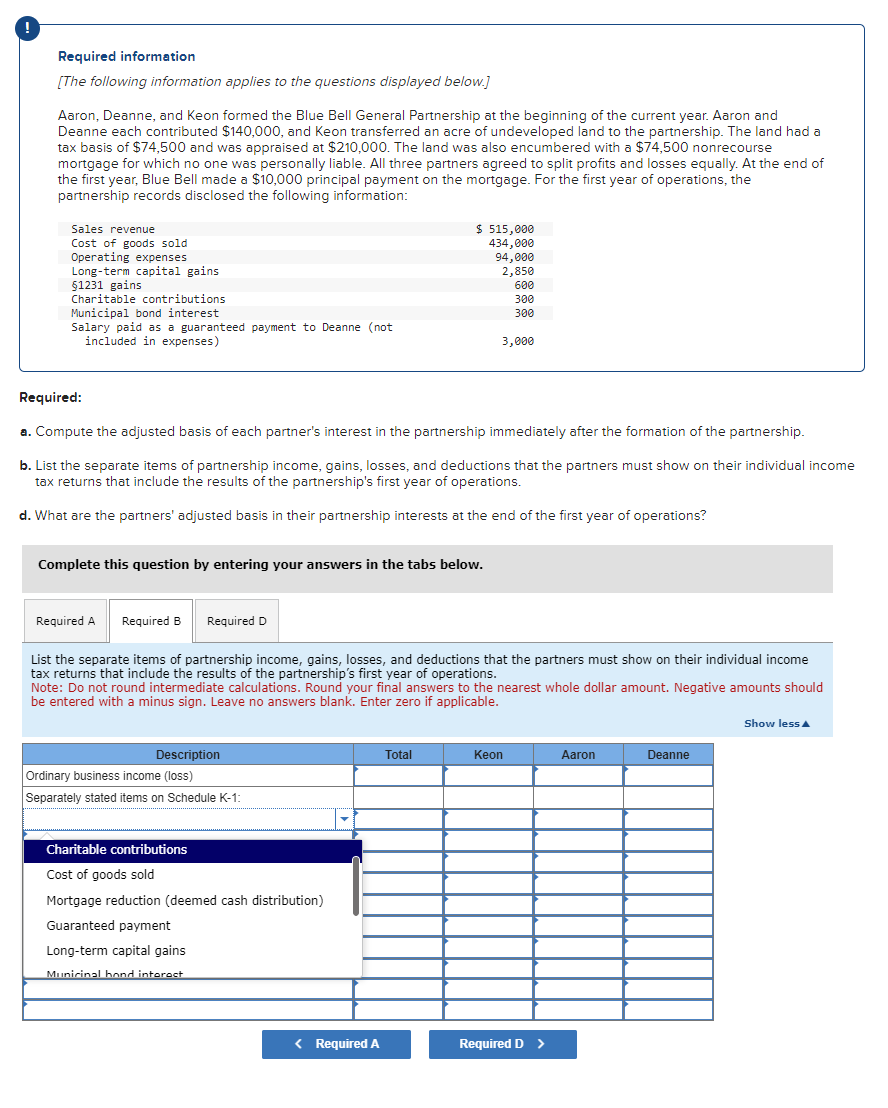 Solved !Required information[The following information | Chegg.com