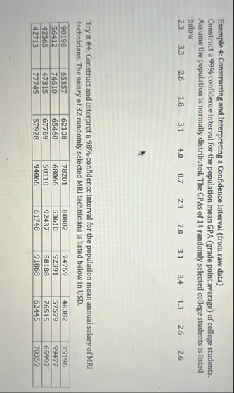 Example 4: Constructing and Interpreting a Confidence | Chegg.com