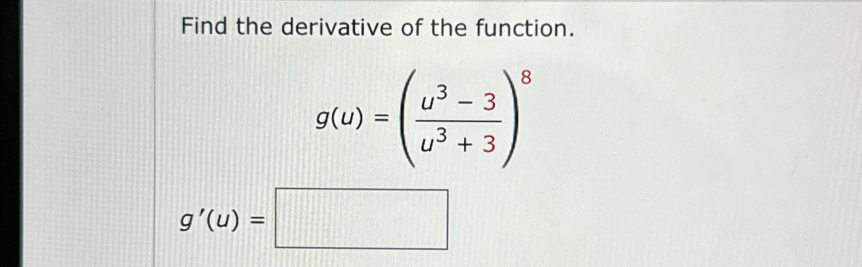 Solved Find the derivative of the | Chegg.com