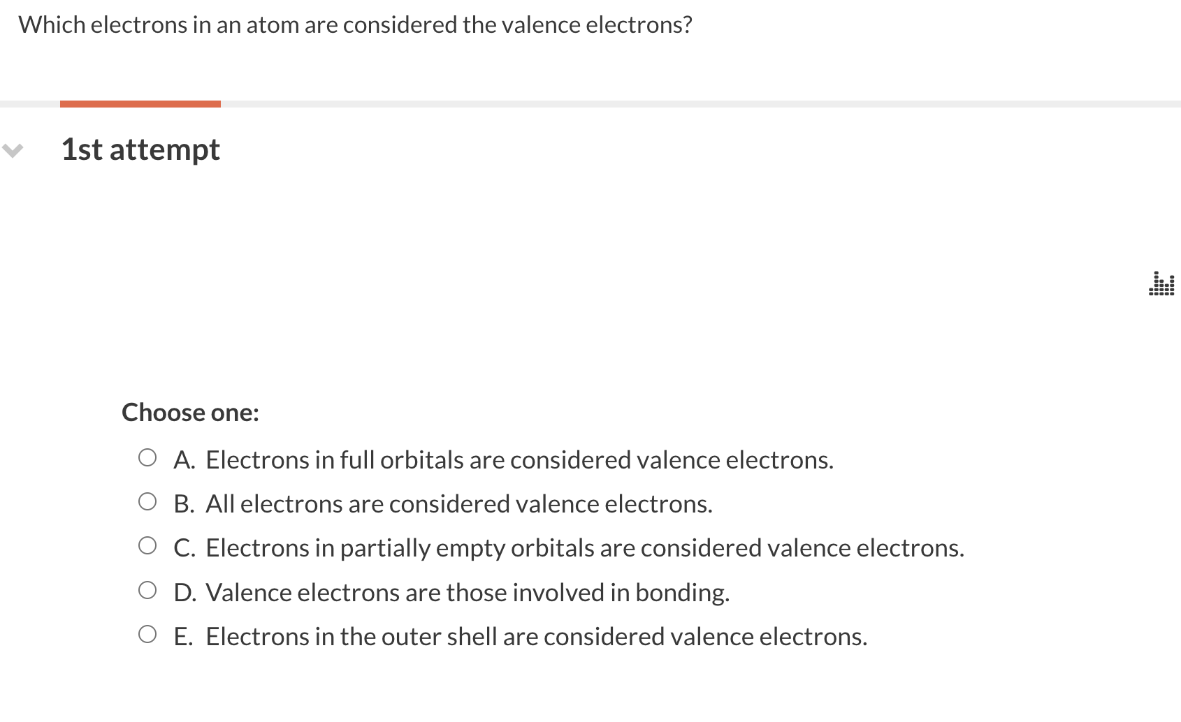 Choose one:A. ﻿Electrons in full orbitals are | Chegg.com