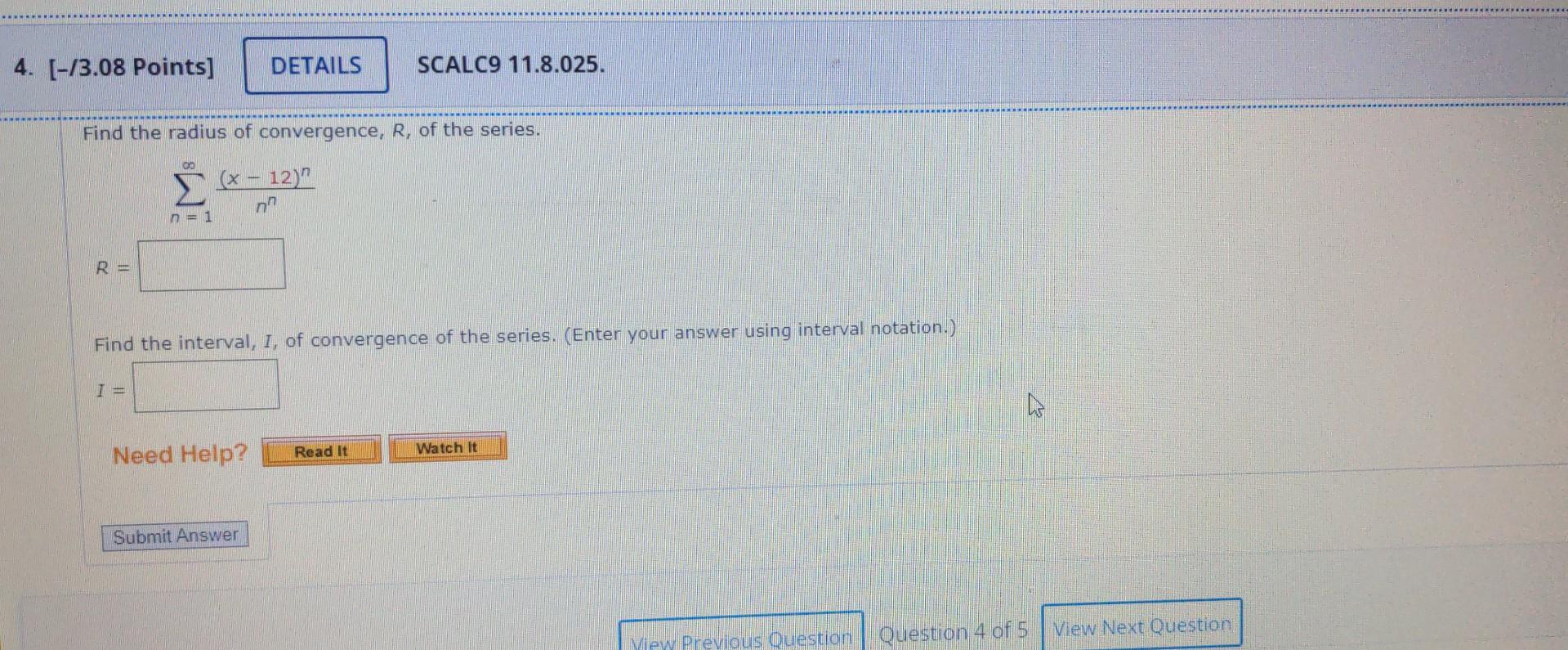 Solved Find the radius of convergence, R, of the series. | Chegg.com