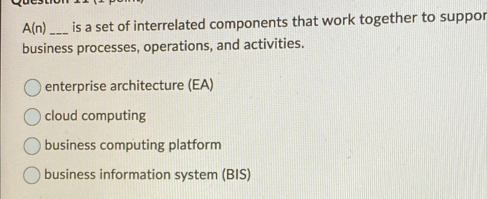 Solved A(n) ﻿is a set of interrelated components that work | Chegg.com