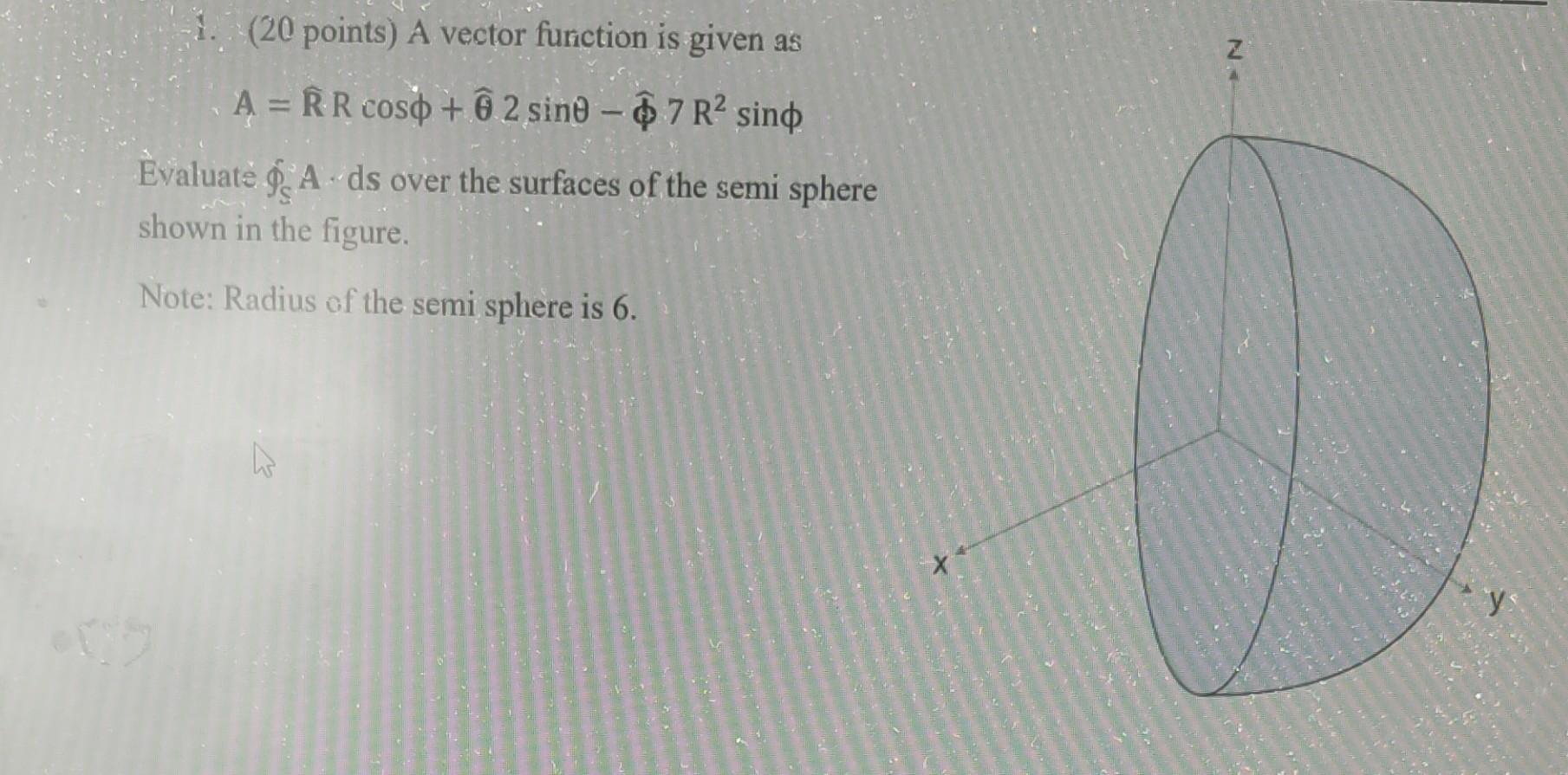 Solved 1. ( 20 points) A vector function is given as | Chegg.com