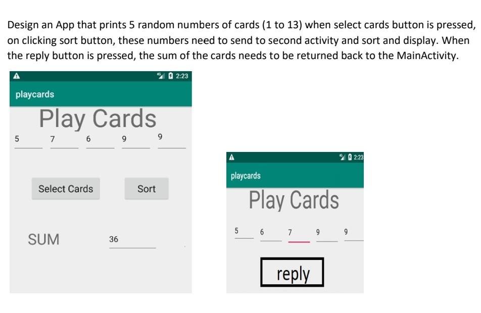 Solved Note:- Use Android studio and Java language for it | Chegg.com