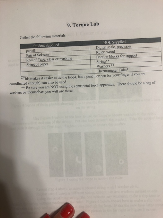 9. TORQUE LAB Date: Name: Procedure I & II Torque | Chegg.com