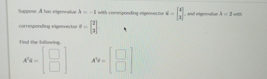 Solved Suppose A has eigenvalue λ=-1 ﻿with corresponding | Chegg.com