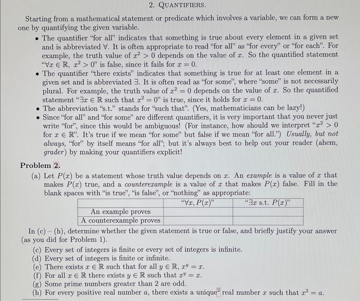 Solved Starting from a mathematical statement or predicate | Chegg.com