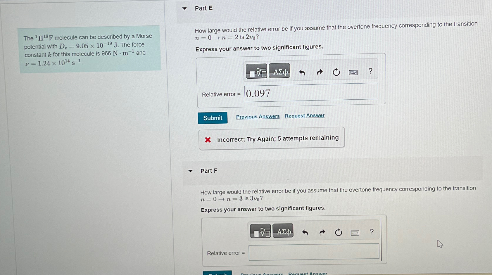 Solved Need help with part E and part F please. | Chegg.com