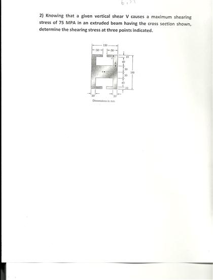 Solved Knowing that a given vertical shear V causes a | Chegg.com