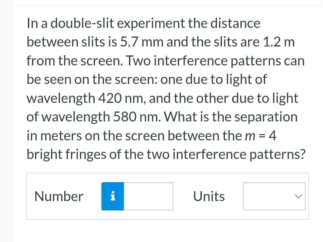 Solved In a double-slit experiment the distance between | Chegg.com