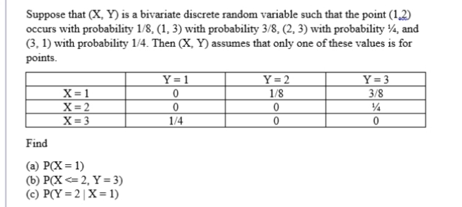 Solved Suppose that (x,Y) ﻿is a bivariate discrete random | Chegg.com
