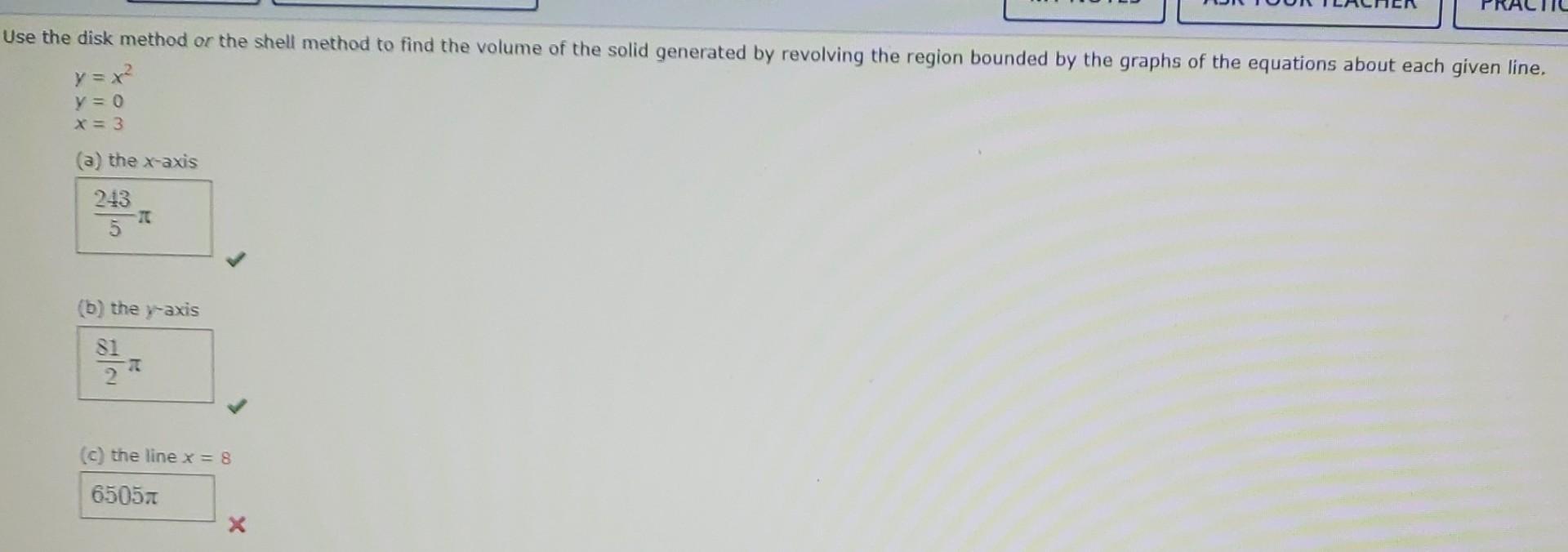 Solved Use the disk method or the shell method to find the | Chegg.com