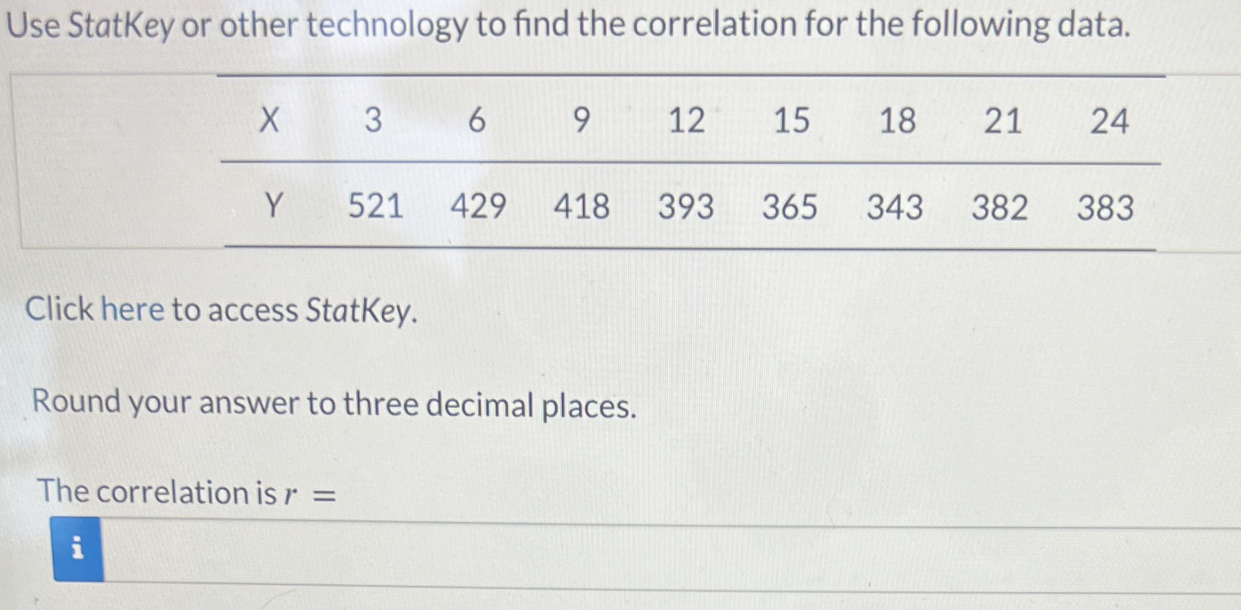 Solved Use StatKey or other technology to find the | Chegg.com