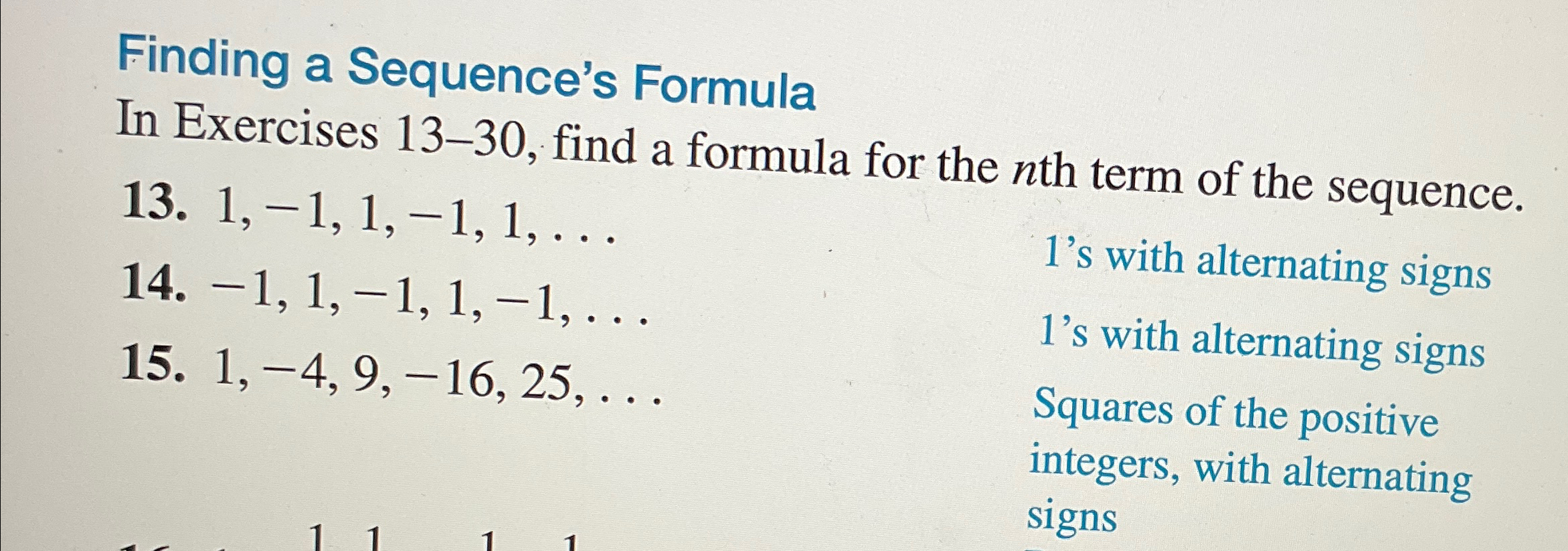 Solved Finding a Sequence's FormulaIn Exercises 13-30, ﻿find | Chegg.com