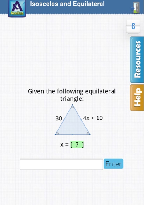 Solved Isosceles and Equilateral Acellus CD Resources Given | Chegg.com